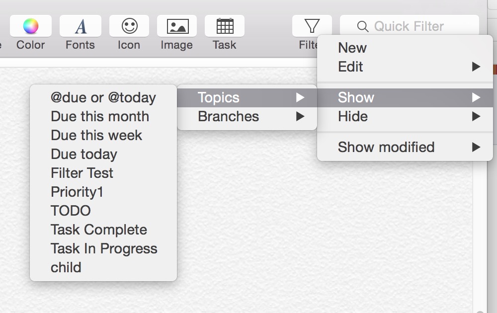 iThoughts Presentation Mode, Filters and Variables - Macdrifter
